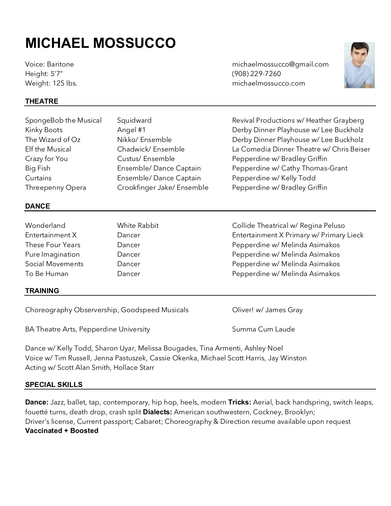 MUSICAL THEATRE – michael mossucco